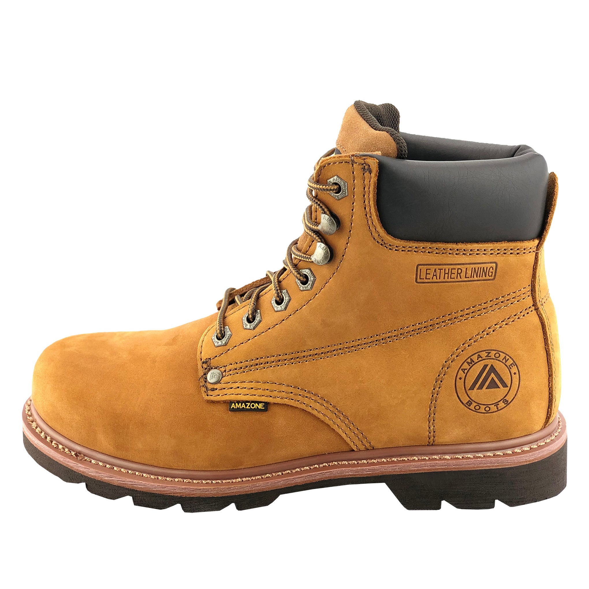 AMAZONE Men's 602 Work Boot, Brown Nubuck Leather, Honestly Priced ...